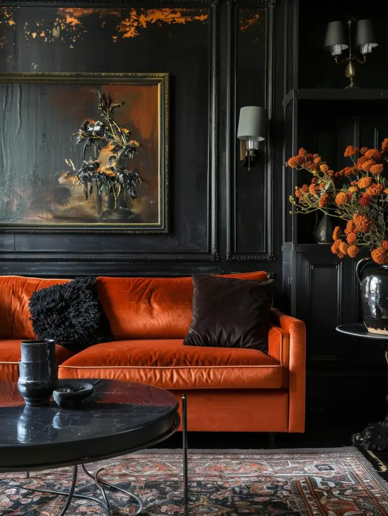 49 Stunning Black and Rust Living Room Ideas - DecorwithEva