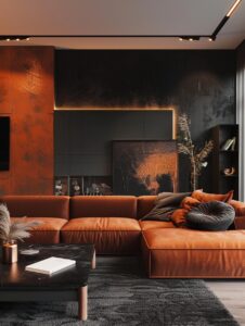 49 Stunning Black and Rust Living Room Ideas - DecorwithEva