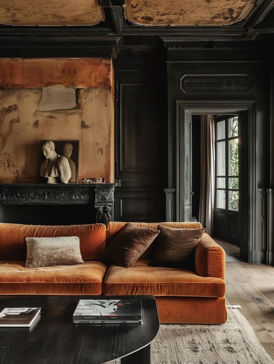 49 Stunning Black and Rust Living Room Ideas - DecorwithEva