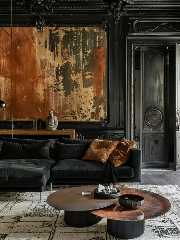 49 Stunning Black and Rust Living Room Ideas - DecorwithEva