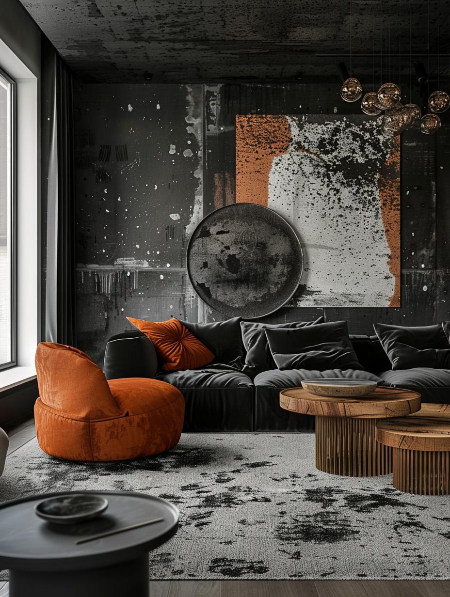 49 Stunning Black and Rust Living Room Ideas - DecorwithEva