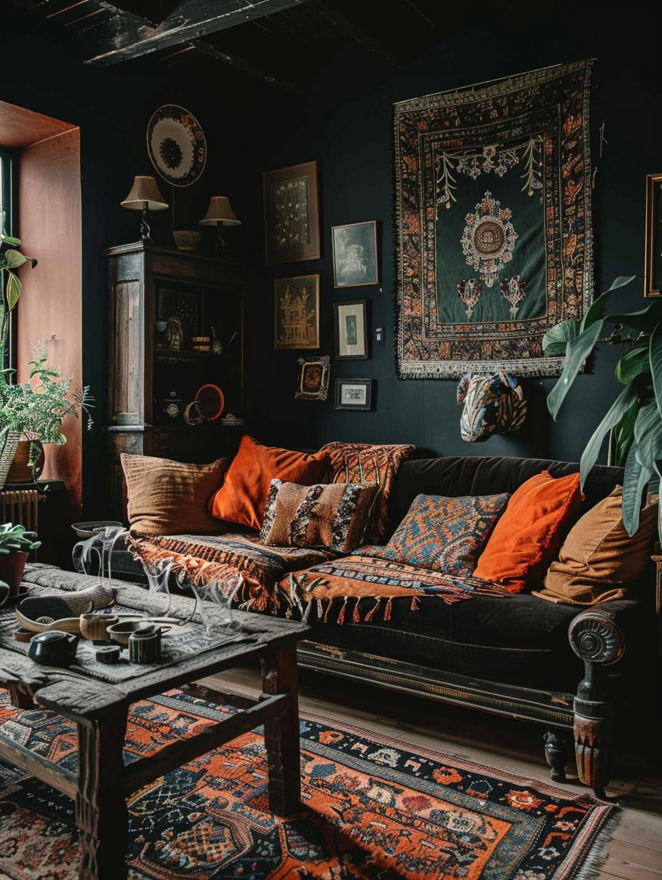 49 Stunning Black and Rust Living Room Ideas - DecorwithEva