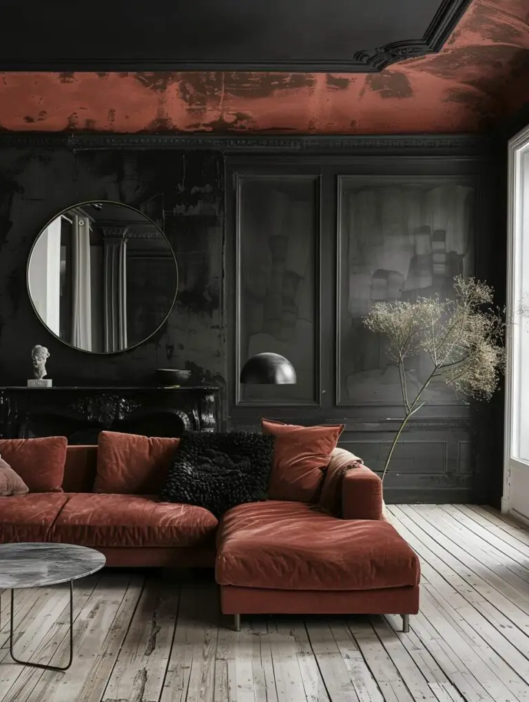 49 Stunning Black and Rust Living Room Ideas - DecorwithEva
