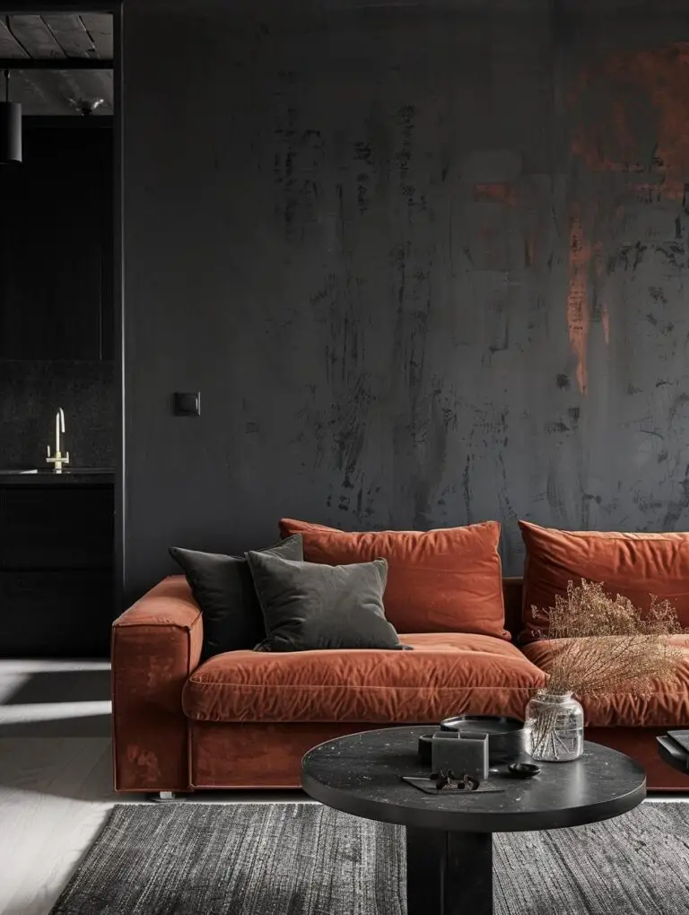 49 Stunning Black and Rust Living Room Ideas - DecorwithEva