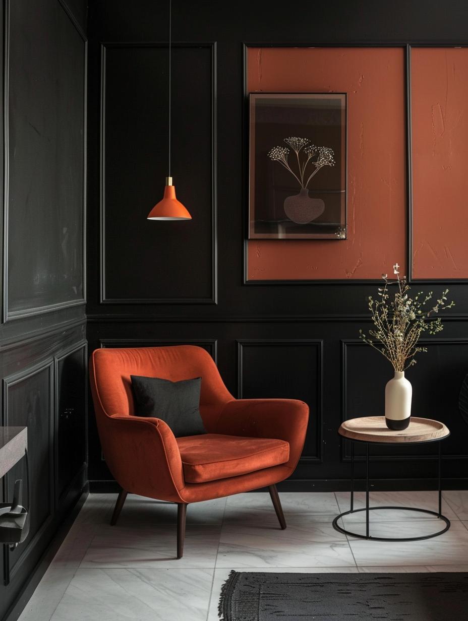 49 Stunning Black and Rust Living Room Ideas - DecorwithEva