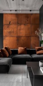 49 Stunning Black and Rust Living Room Ideas - DecorwithEva