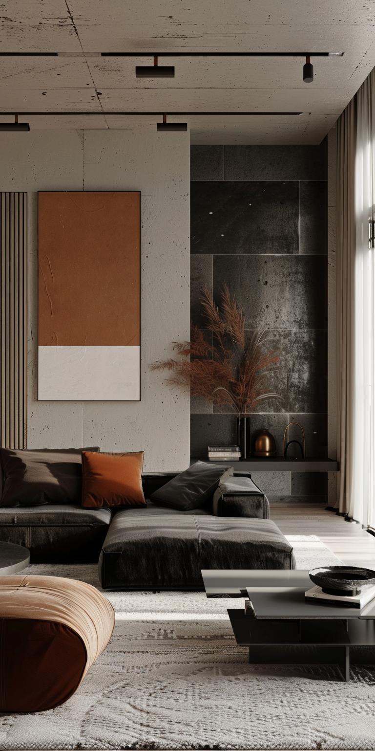 49 Stunning Black and Rust Living Room Ideas - DecorwithEva
