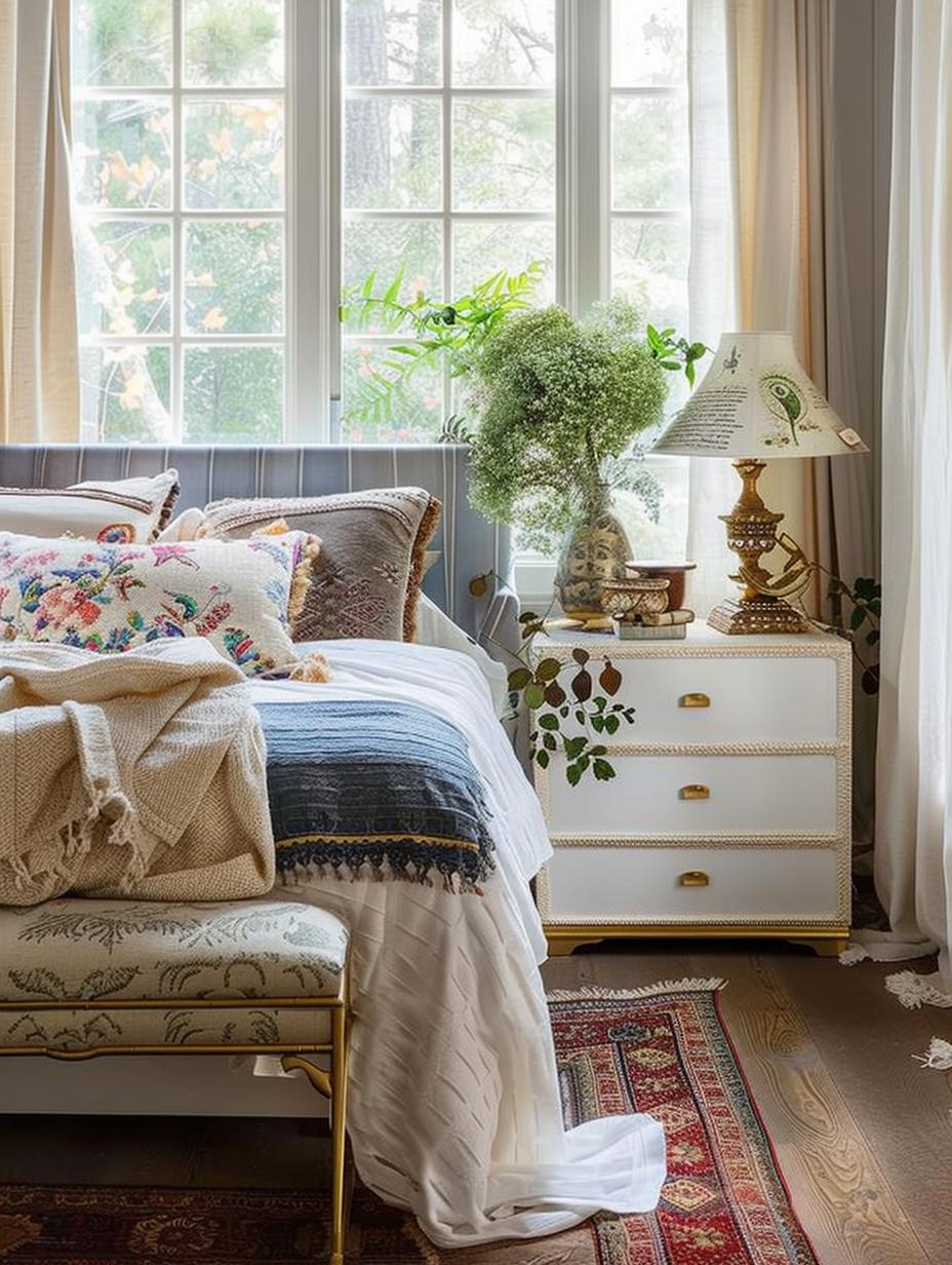 49 Stylish Window Behind Bed Ideas - DecorwithEva