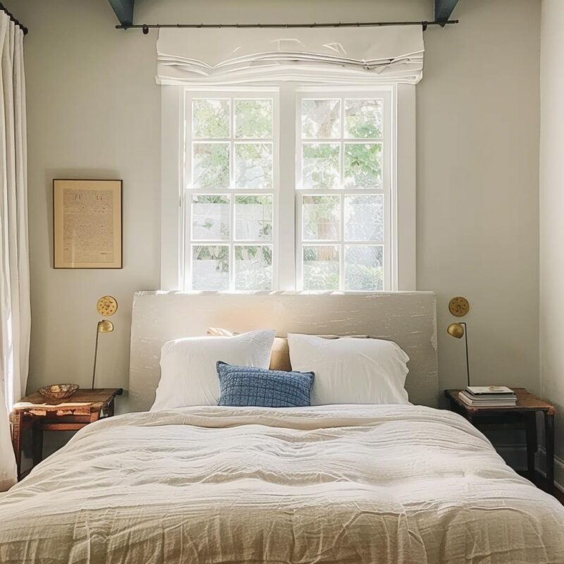 49 Stylish Window Behind Bed Ideas - DecorwithEva