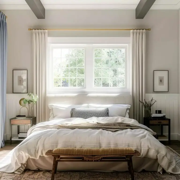 49 Stylish Window Behind Bed Ideas - DecorwithEva