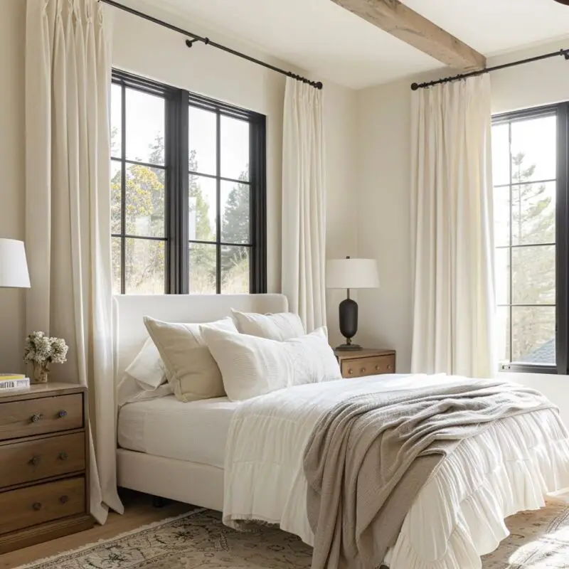 49 Stylish Window Behind Bed Ideas - DecorwithEva