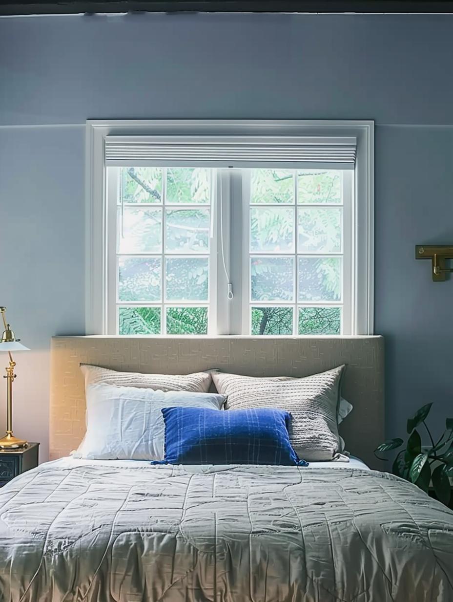 49 Stylish Window Behind Bed Ideas - DecorwithEva
