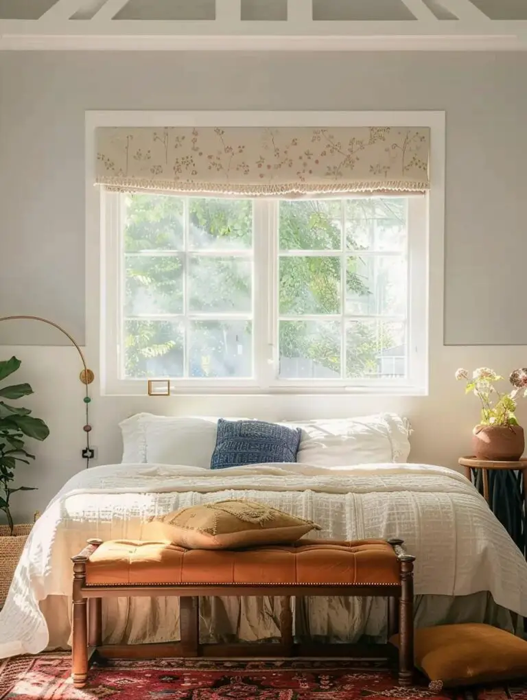 49 Stylish Window Behind Bed Ideas - DecorwithEva