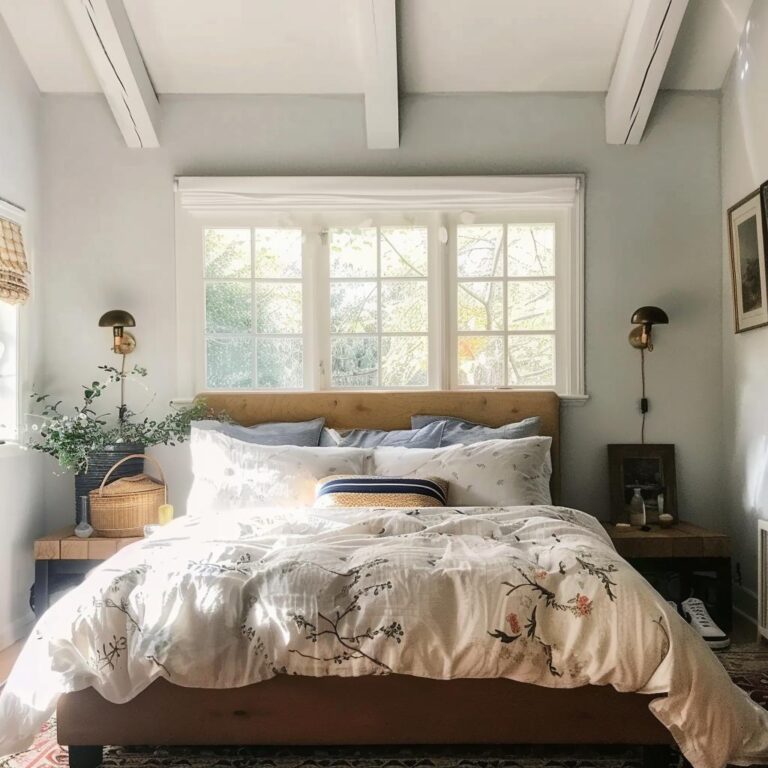 49 Stylish Window Behind Bed Ideas - DecorwithEva