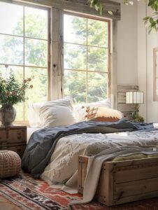 49 Stylish Window Behind Bed Ideas - DecorwithEva