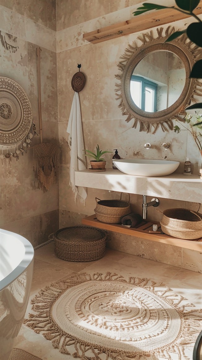 +55 Fresh Bohemian Bathroom Decor Ideas - DecorwithEva