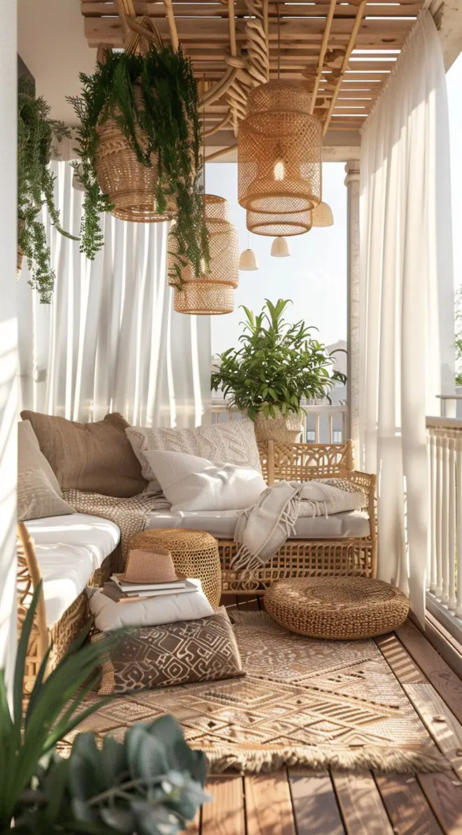 +60 Stunning Small Boho Balcony Ideas - DecorwithEva