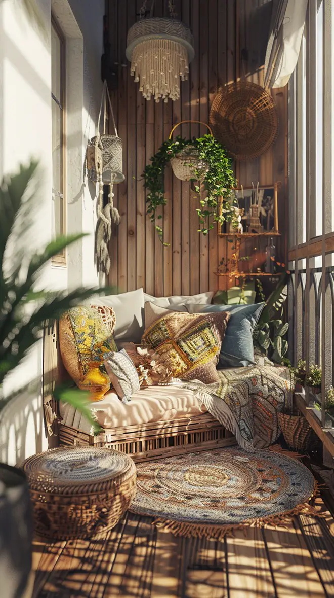 +60 Stunning Small Boho Balcony Ideas - DecorwithEva