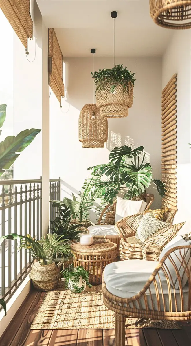 +60 Stunning Small Boho Balcony Ideas - DecorwithEva