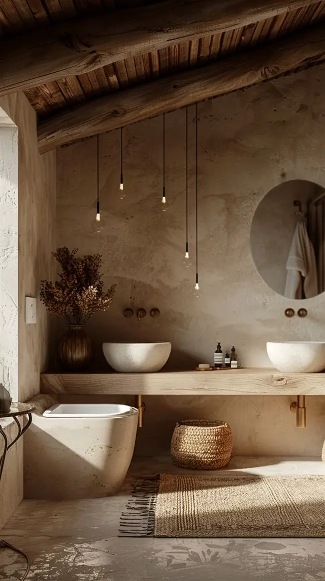 48+ Amazing Earthy Bathroom Ideas You Will love - DecorwithEva